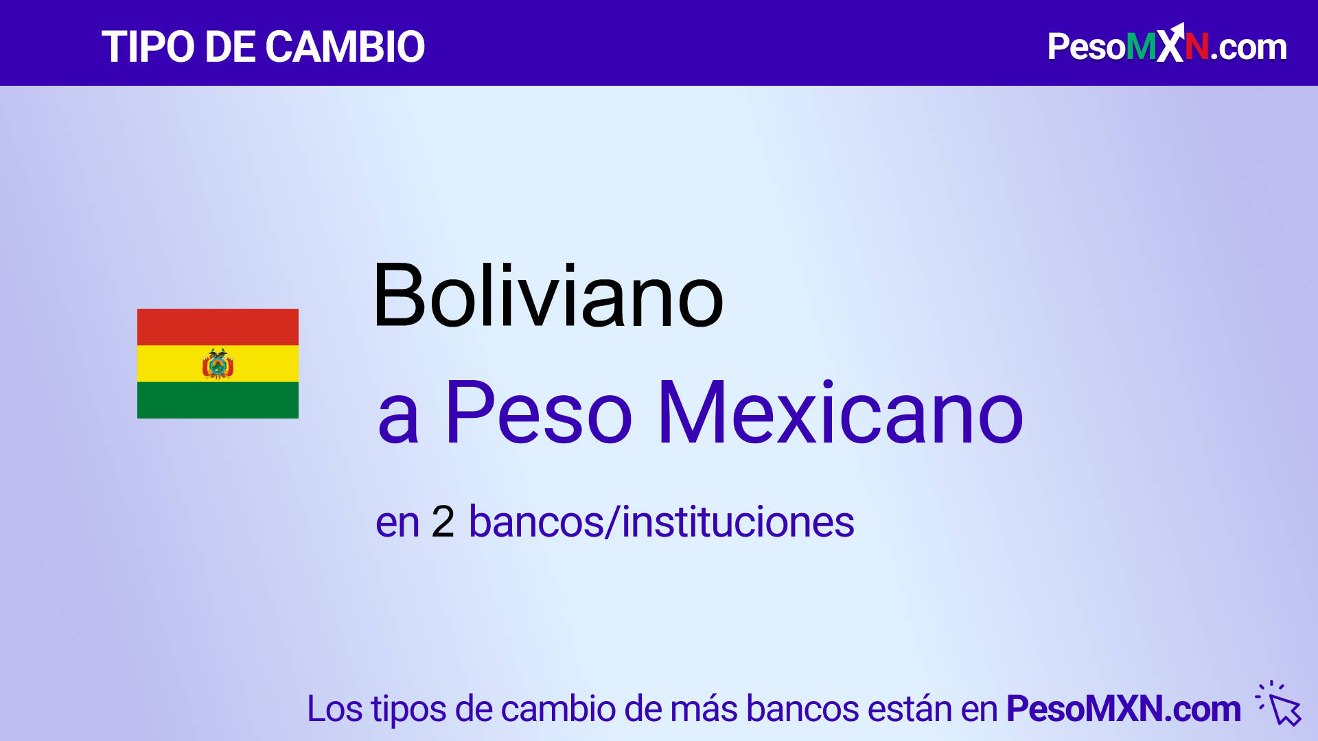 Tipo de cambio Boliviano a peso hoy en México: $2.4897 MXN (BOB/MXN)