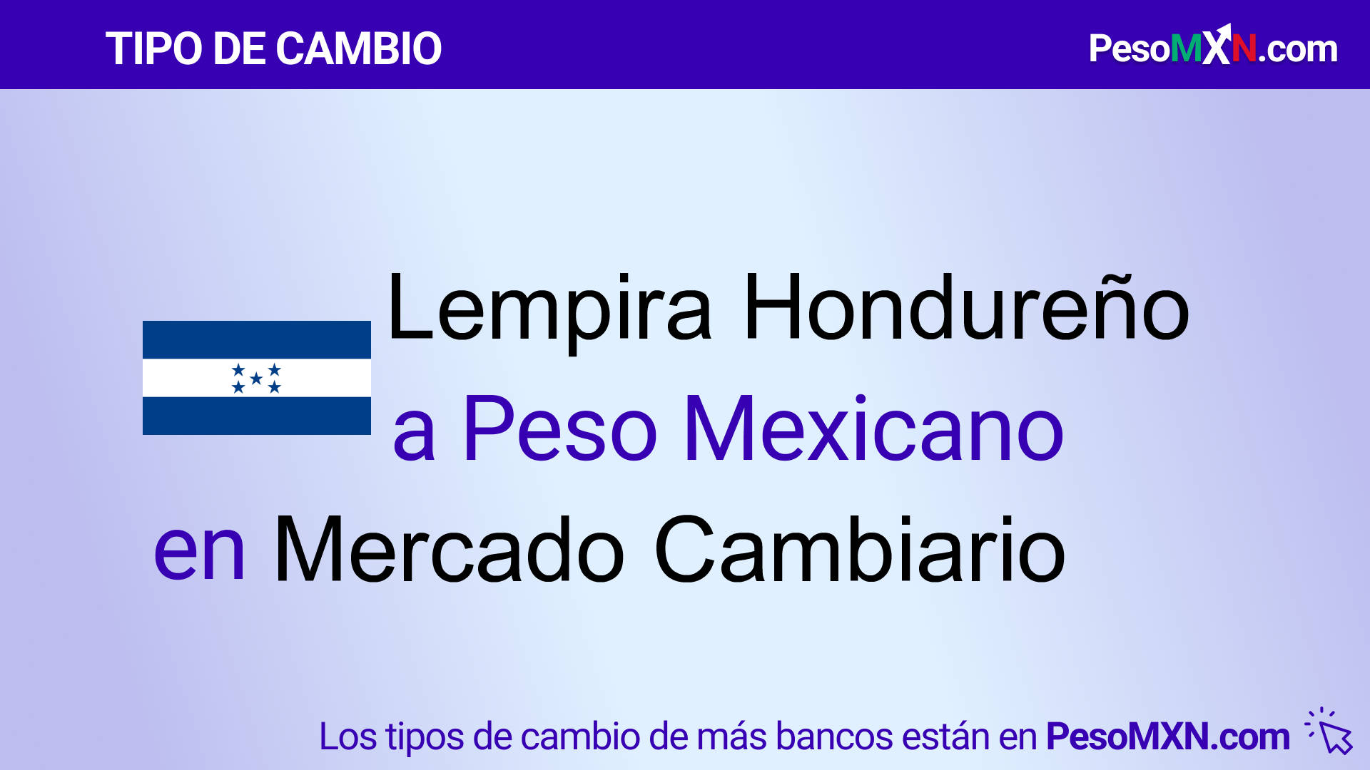 Honduran Lempira rate at Mercado Cambiario today: buy $0.644942 sell $ MXN